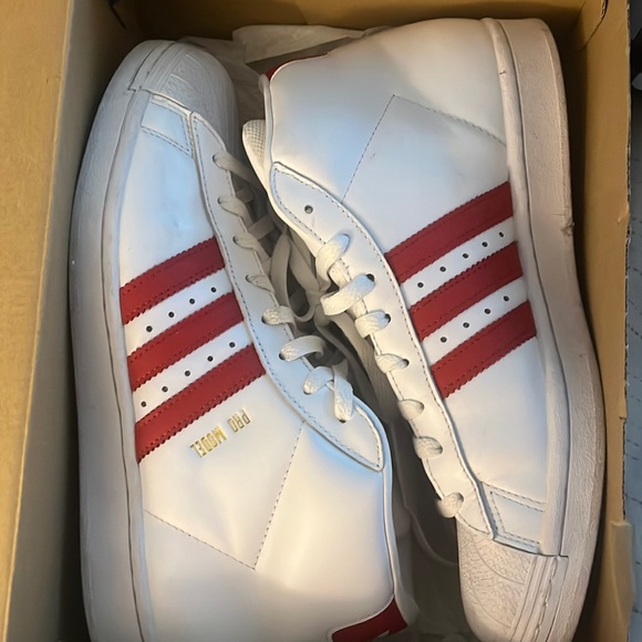 adidas | Shoes | Adidas Red And White Pro Models | Poshmark